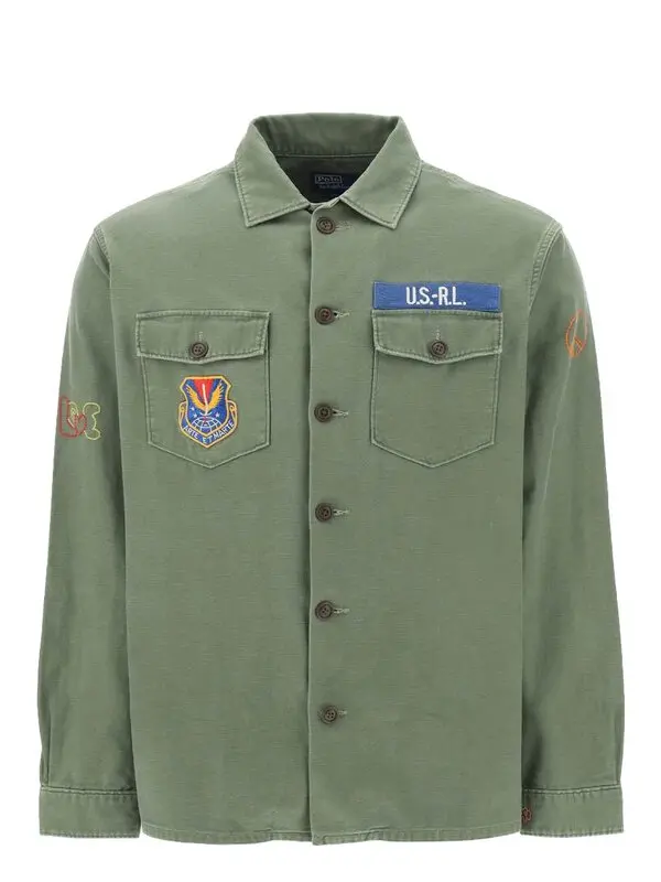 Polo Ralph Lauren Lapel Long-sleeved Shirt - Green