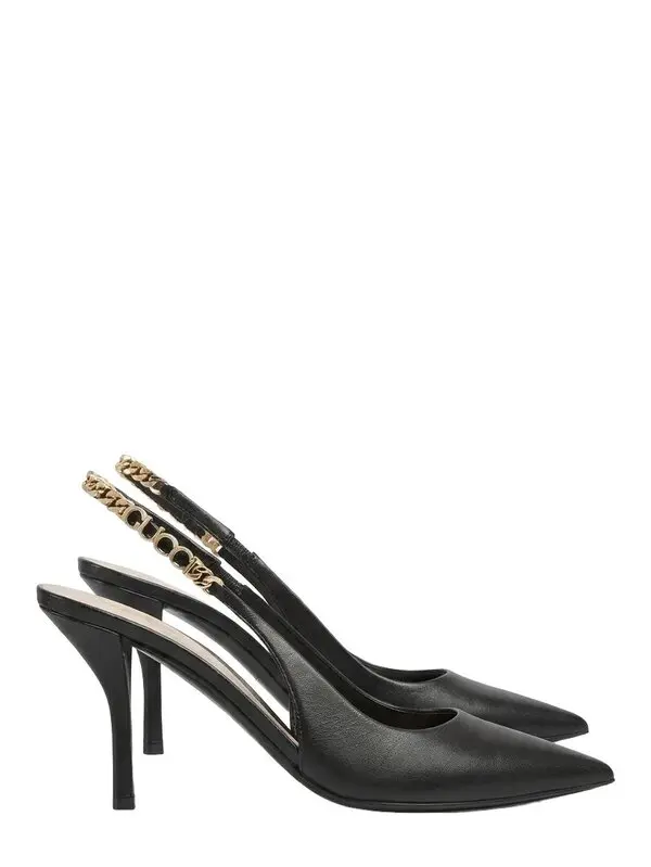 Gucci Signoria Logo Plaque Slingback Pumps - Black