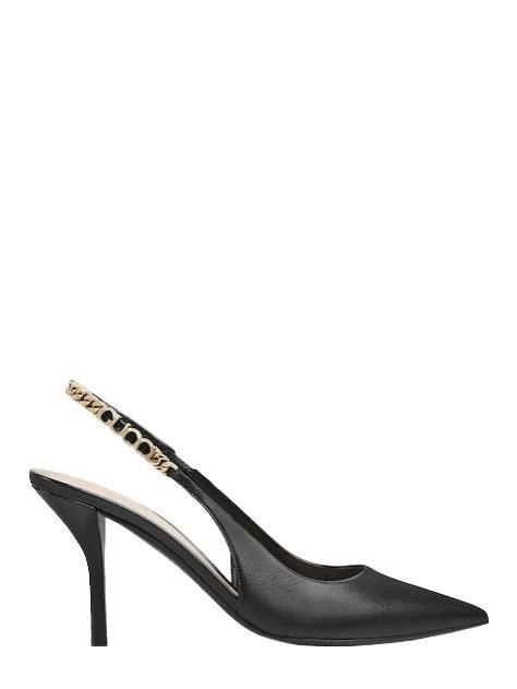 Gucci Signoria Logo Plaque Slingback Pumps - Black