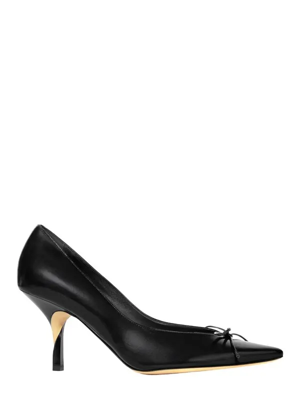 Jacquemus 80mm Bow-detail Pointed-toe Heeled Pumps - Black