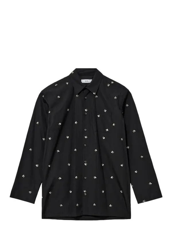 RIER Embroidered Shirt - Black