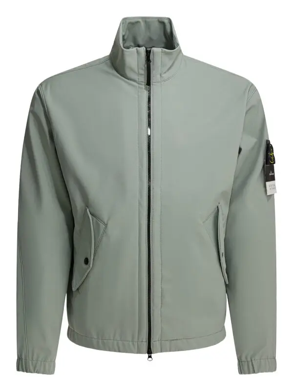 Stone Island Stand Collar Zip-up Jacket - Sage