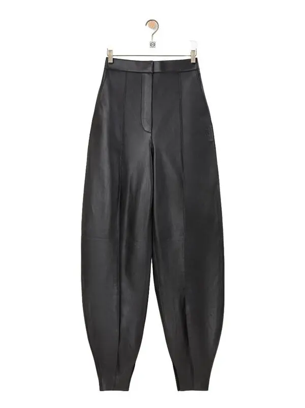 Loewe Balloon Trousers In Nappa Leather - Black