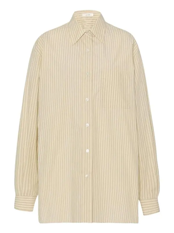 THE ROW Striped Long Sleeve Shirt - Nude