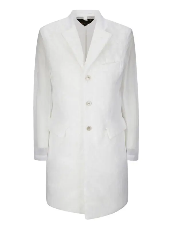 Comme Des Garçons Long Sleeve Coat - White