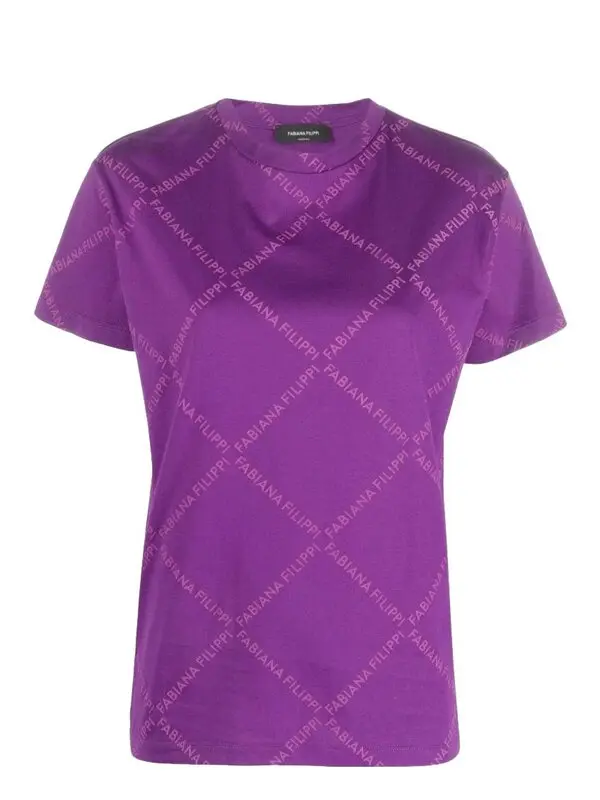 Fabiana Filippi Monogram Print T-shirt - Purple
