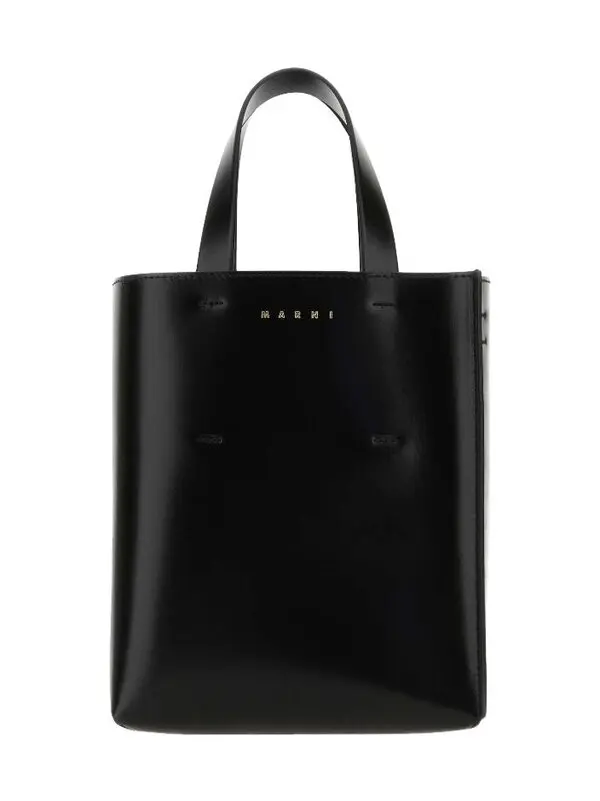 Marni Logo Printed Tote Bag - Black