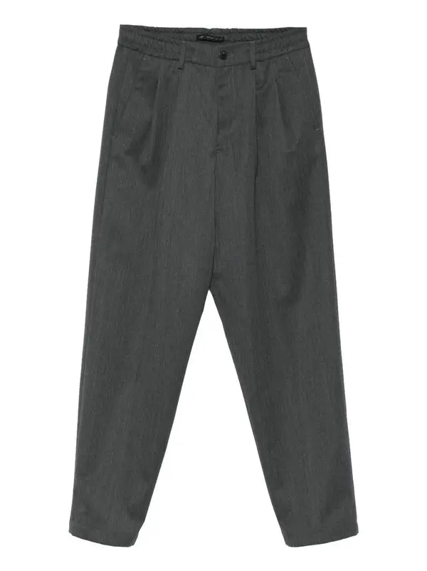 LOW BRAND Straight-leg Casual Pants With Button Fly - Black