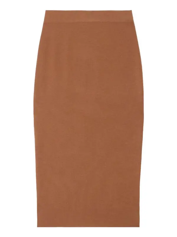 Saint Laurent High Waist Pencil Skirt - Brown