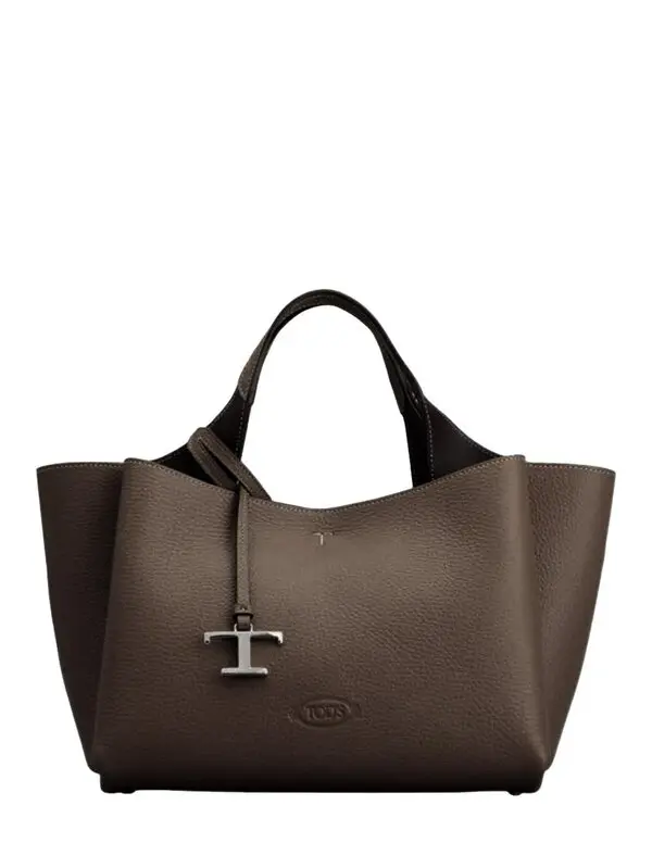 TOD'S Logo Embossed Tote Bag - Brown