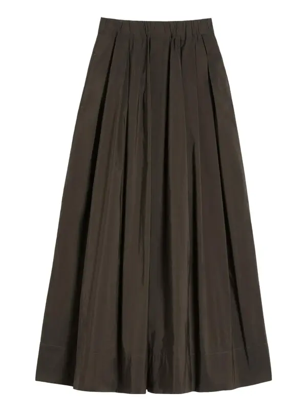 Max Mara Cotton Micro Faille Skirt - Green
