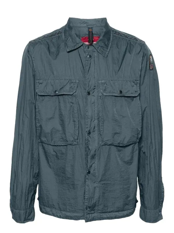 PARAJUMPERS Jannik Lightweight Jacket With Snap Cuffs And Decal Logos - Gray
