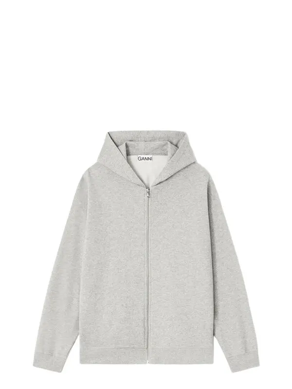 GANNI Teddy Bear Graphic Zip Hoodie - Grey