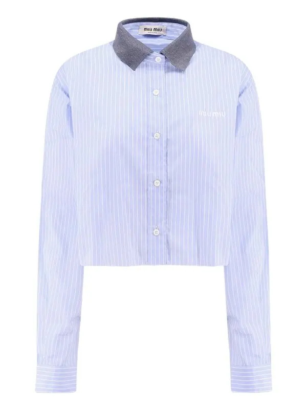 Miu Miu Striped Shirt - Black
