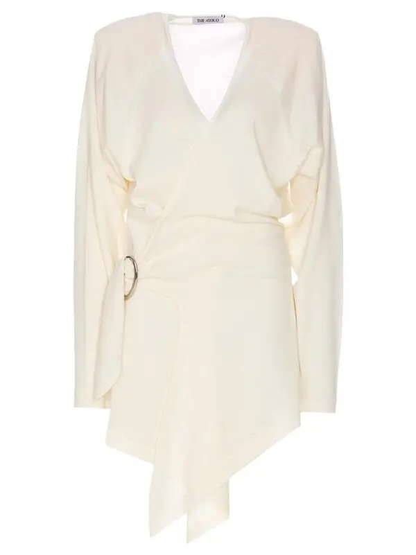 Attico Hurley Asymmetrical Hem Mini Dress - White