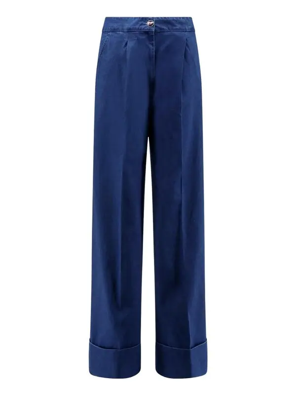 Valentino Garavani Button Detailed Straight Leg Jeans - Blue
