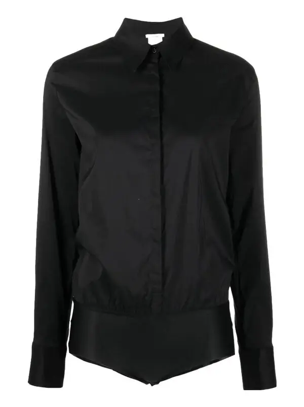 Wolford London Shirt-style Bodysuit - Black