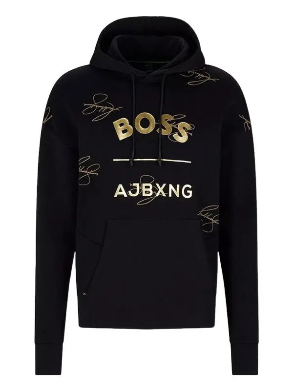 Hugo Boss Logo Print Hoodie - Black