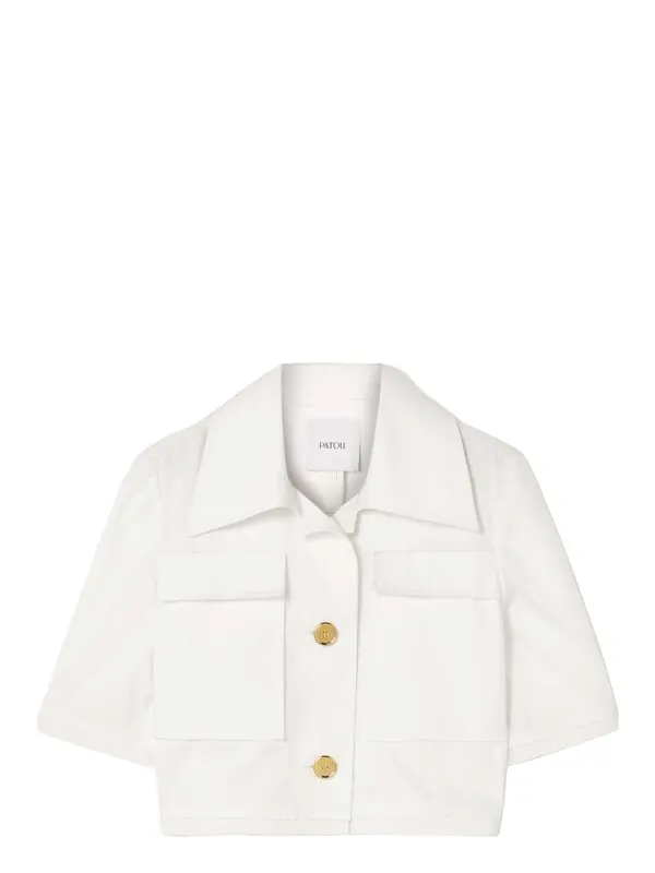 PATOU Cropped Jacket With Lapel Collar - White