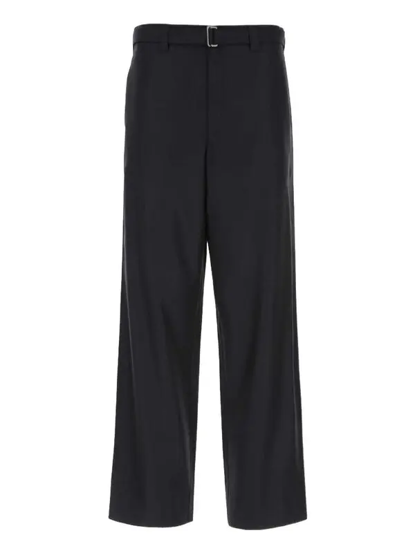 Prada Belted Straight Leg Trousers - Blue