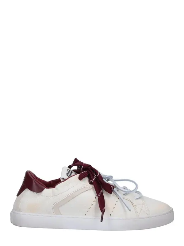 Miu Miu Round Toe Lace-up Sneakers - White