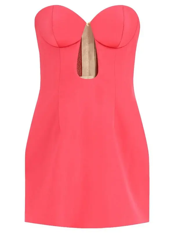 Magda Butrym Strapless Cut-out Silk Mini Dress - Orange