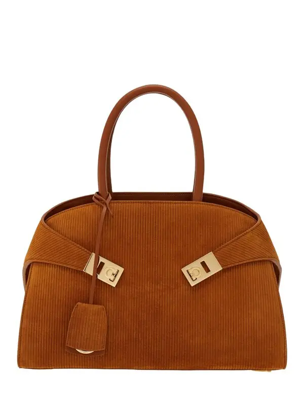 FERRAGAMO Medium Hug Ripple Tote Bag - Natural Nude Color