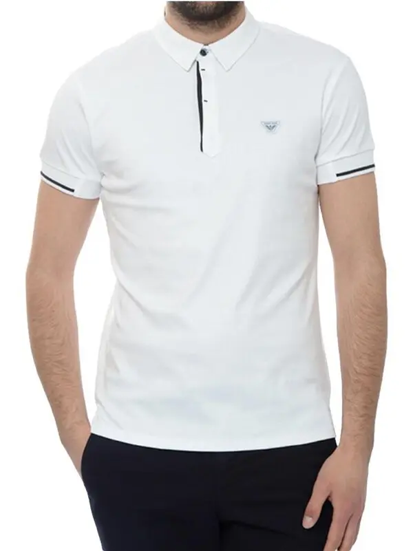 Emporio Armani Logo Details Polo Shirt - White