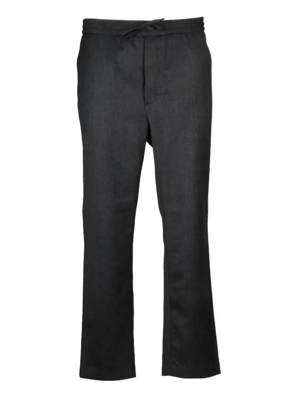 Ami Drawstring Cropped Pants - Black