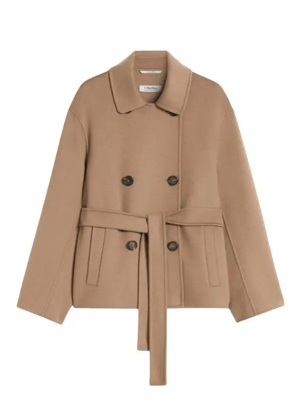 Max Mara Long Sleeved Double Breasted Short Coat - Hazelnut Brown