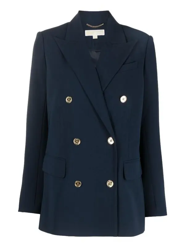 Michael Kors Double-breasted Peak Lapel Blazer - Black