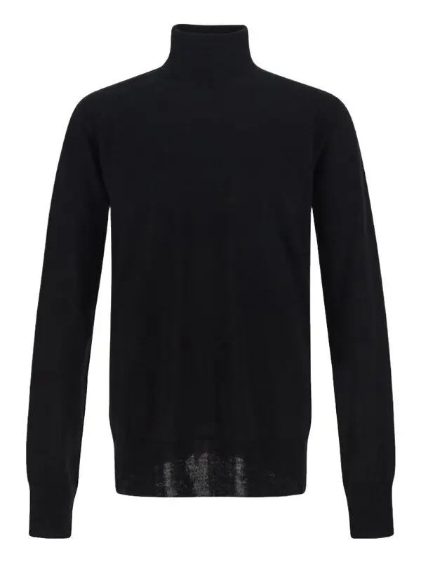 JIL SANDER Ribbed Turtleneck Sweater - Black