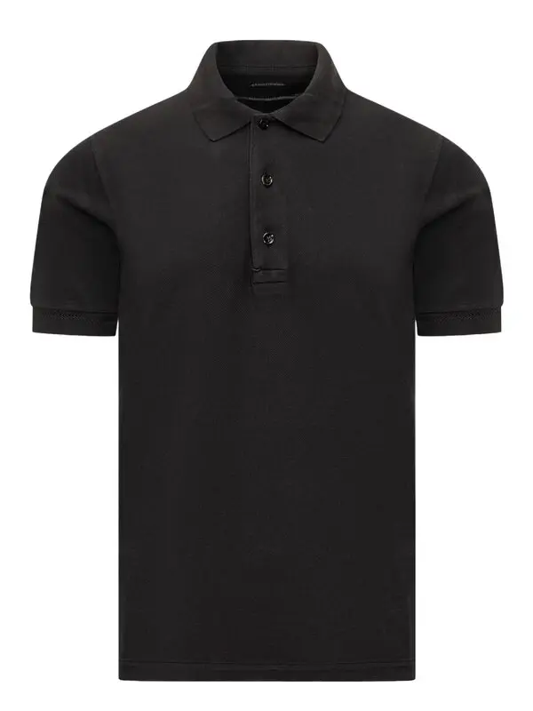 TOM FORD Logo Embroidered Short-sleeved Polo Shirt - Black