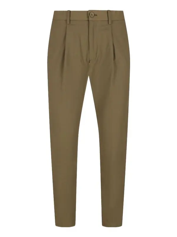 Herno Button Detailed Tapered Trousers - Brown