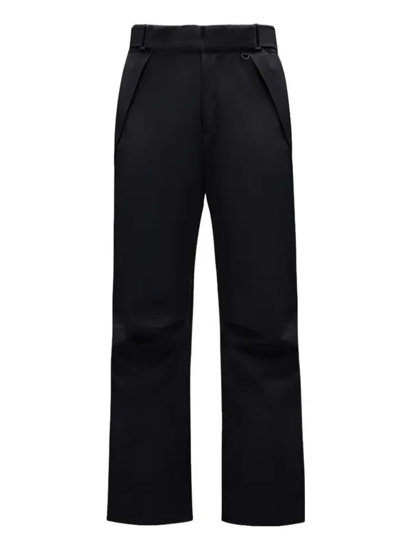 Moncler Nylon Ski Trousers With Belt And Zippers - Black