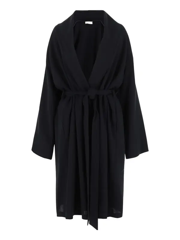 THE ROW Long Sleeve Coat - Black