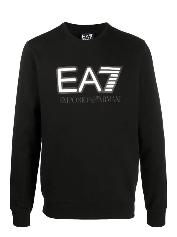 EA7 Logo Crew Neck Sweatshirt - Black