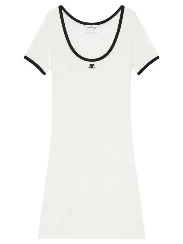 COURREGES Courrèges Holistic Contrast Mini Dress - White