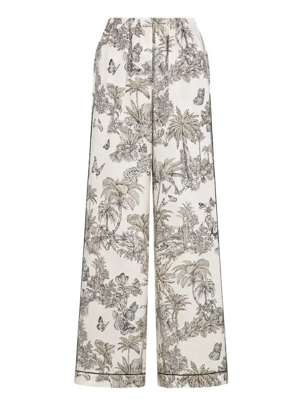Dior Riviera Printed Wide-leg Trousers - White