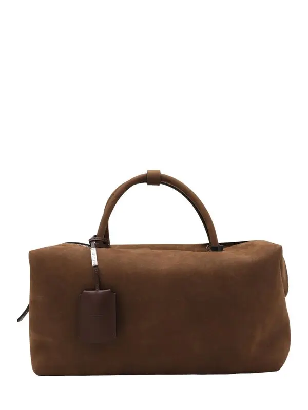 Max Mara Large Nubuck Leather Boston Bag - Red