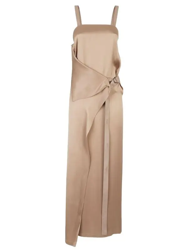 Fendi Flowing Long Sleeveless Dress - Brown