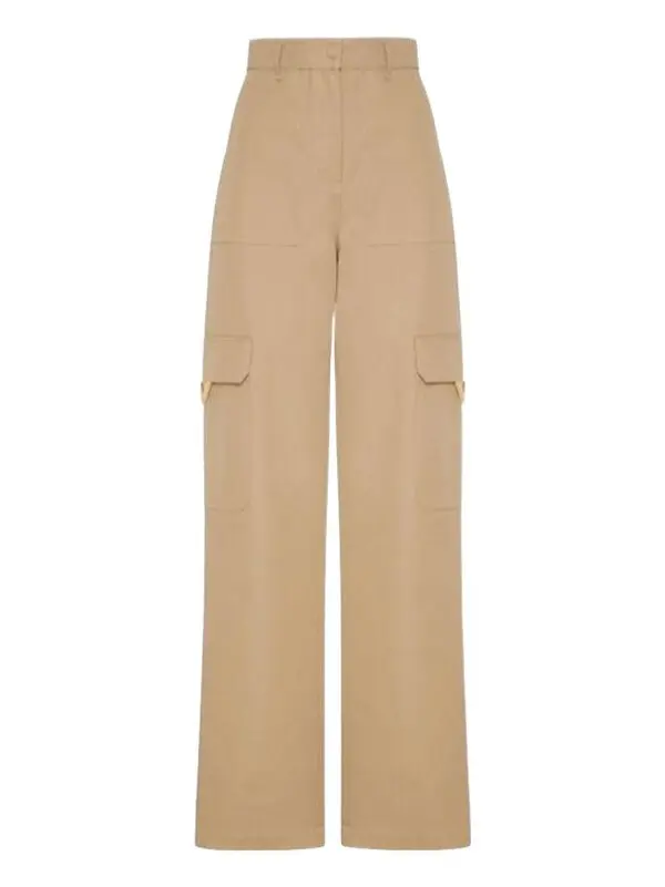 Valentino Garavani High Waist Wide Leg Trousers - Nude