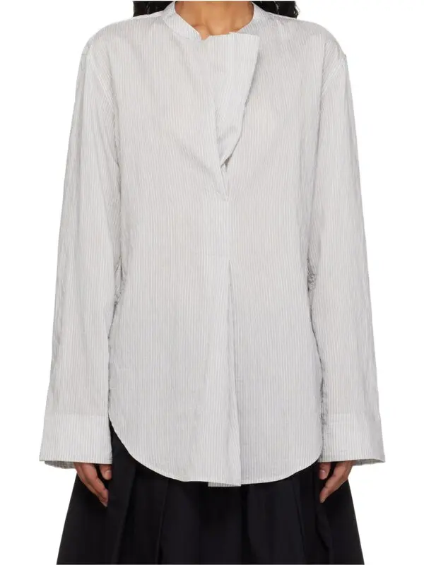 Studio Nicholson Long Sleeve Striped Shirt - White