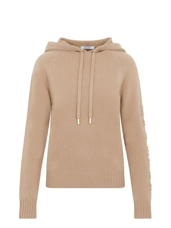 Max Mara Crystal-embellished Knitted Hoodie - Nude