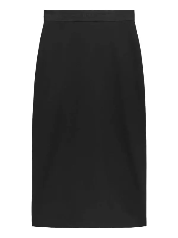 MSGM High-waist Logo-jacquard Midi Skirt - Black