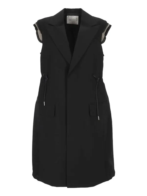 Sacai Long Vest - Black