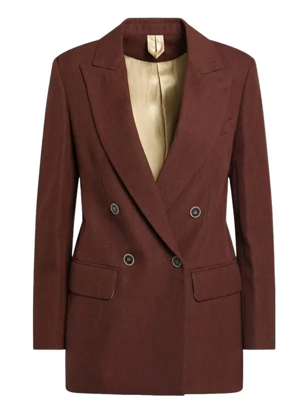 Max Mara Double-breasted Peak Lapel Jacket - Red