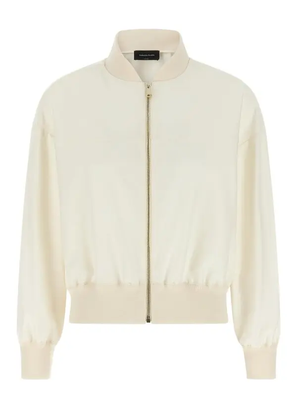 Fabiana Filippi Lace-insert Bomber Jacket - White