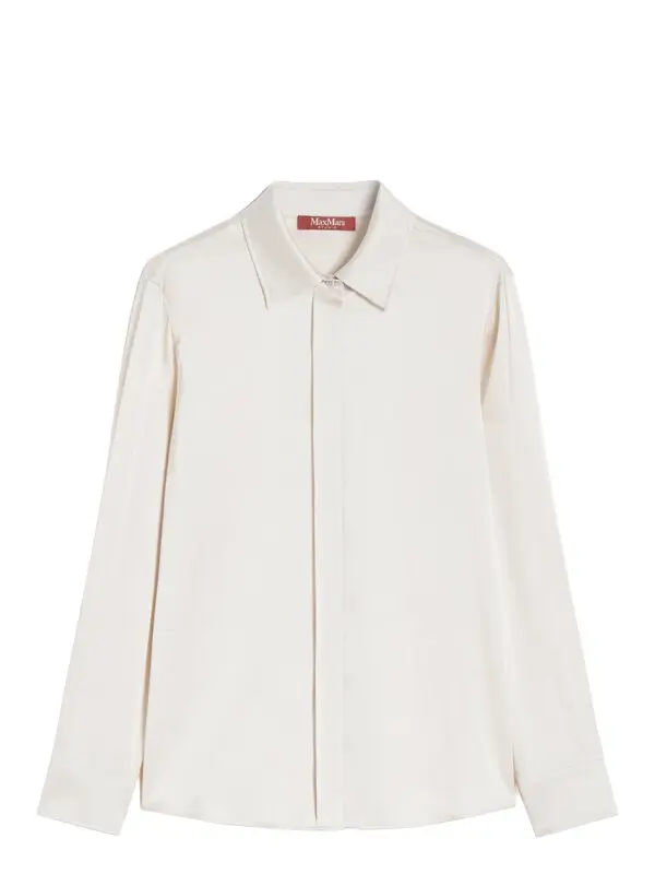 Max Mara Silk Long-sleeve Shirt - Beige