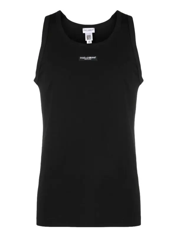 Dolce & Gabbana Logo Patch Tank Top - Black